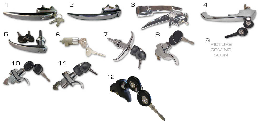 Volkswagen Bus and Vanagon Door Handles, Exterior