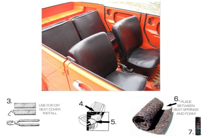 Volkswagen Thing Seat Covers: Front and Rear